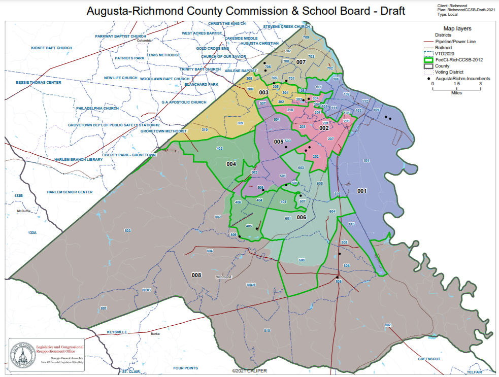Richmond County redistricting map heading to Atlanta - The Augusta Press
